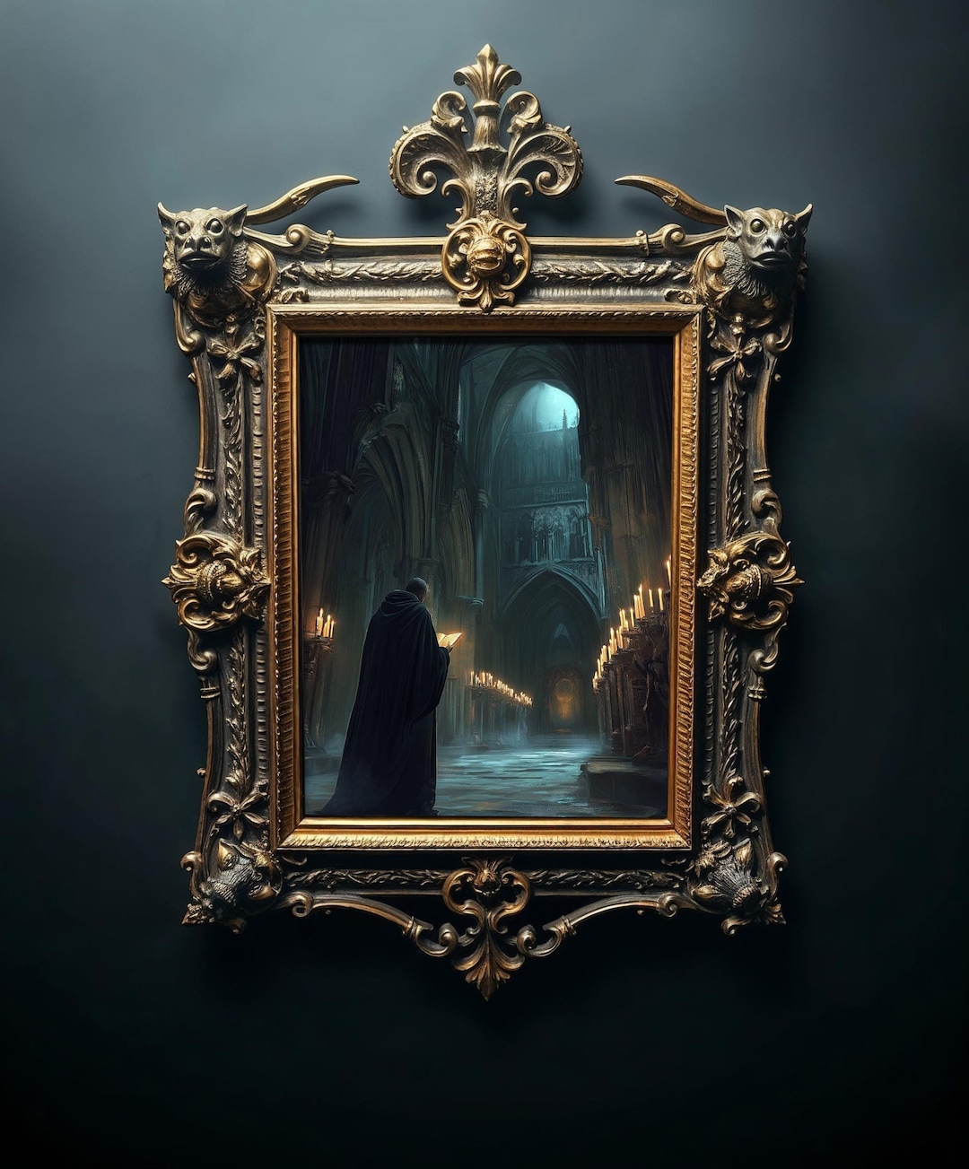 Gothic Priest Oil Painting Print, Printable Vintage Dark Romance Wall ...