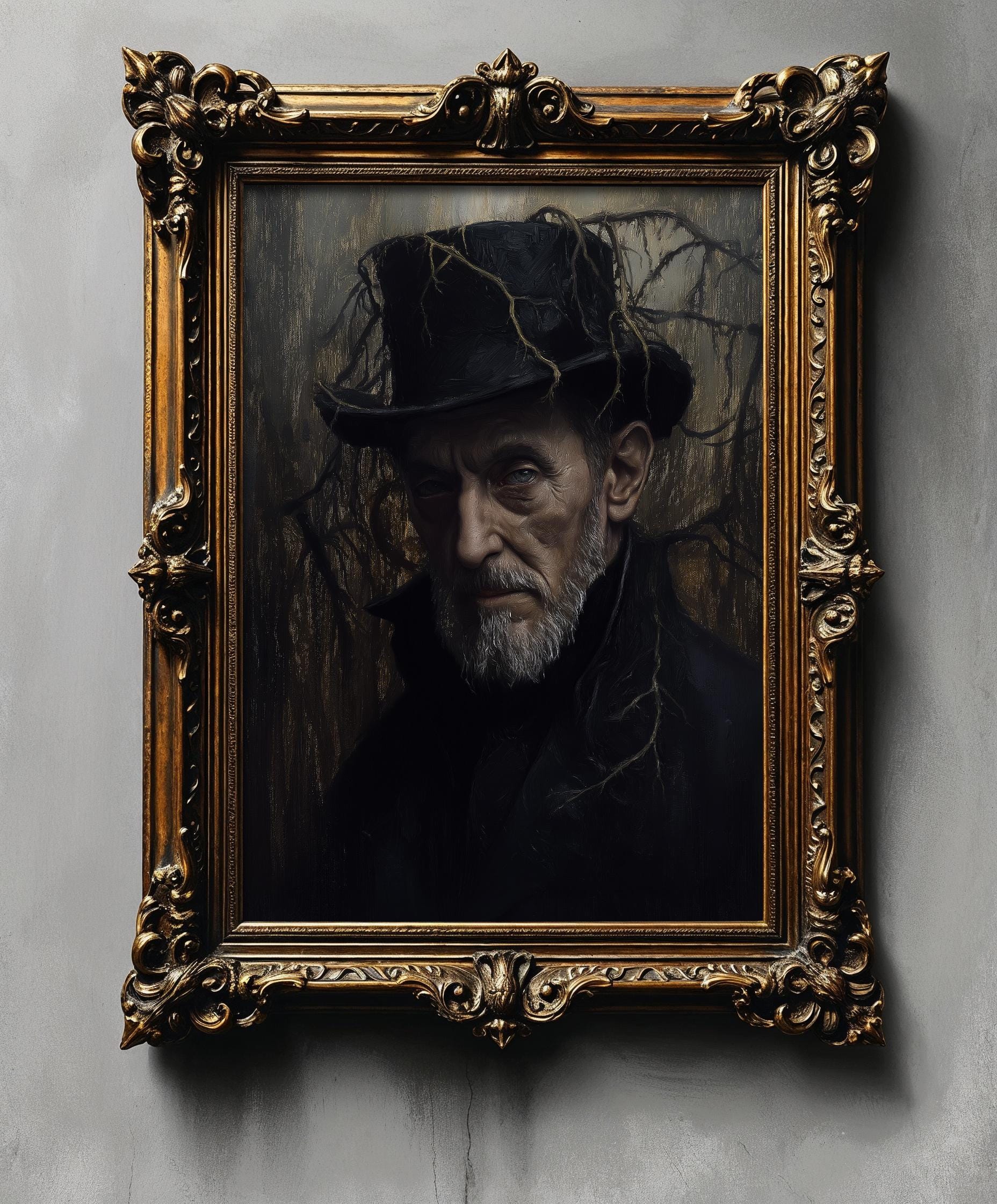 Gothic Victorian Patriarch Old Man Oil Painting Print, Printable ...