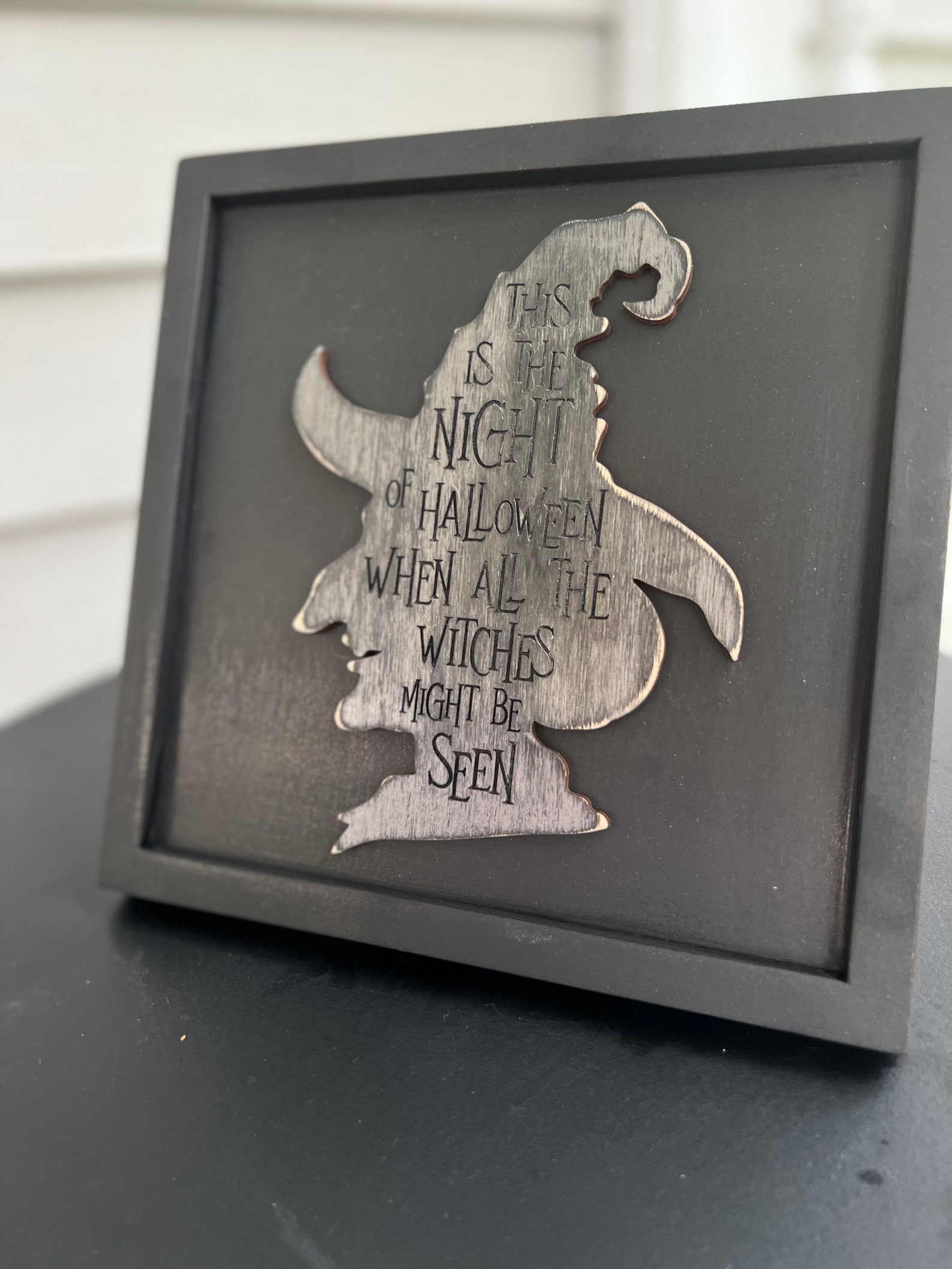 Witch Head Silhouette Witch SVG Halloween Sign Decor - Etsy