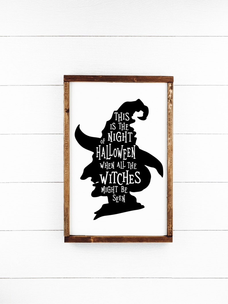 Witch Head Silhouette Witch SVG Halloween Sign Decor - Etsy