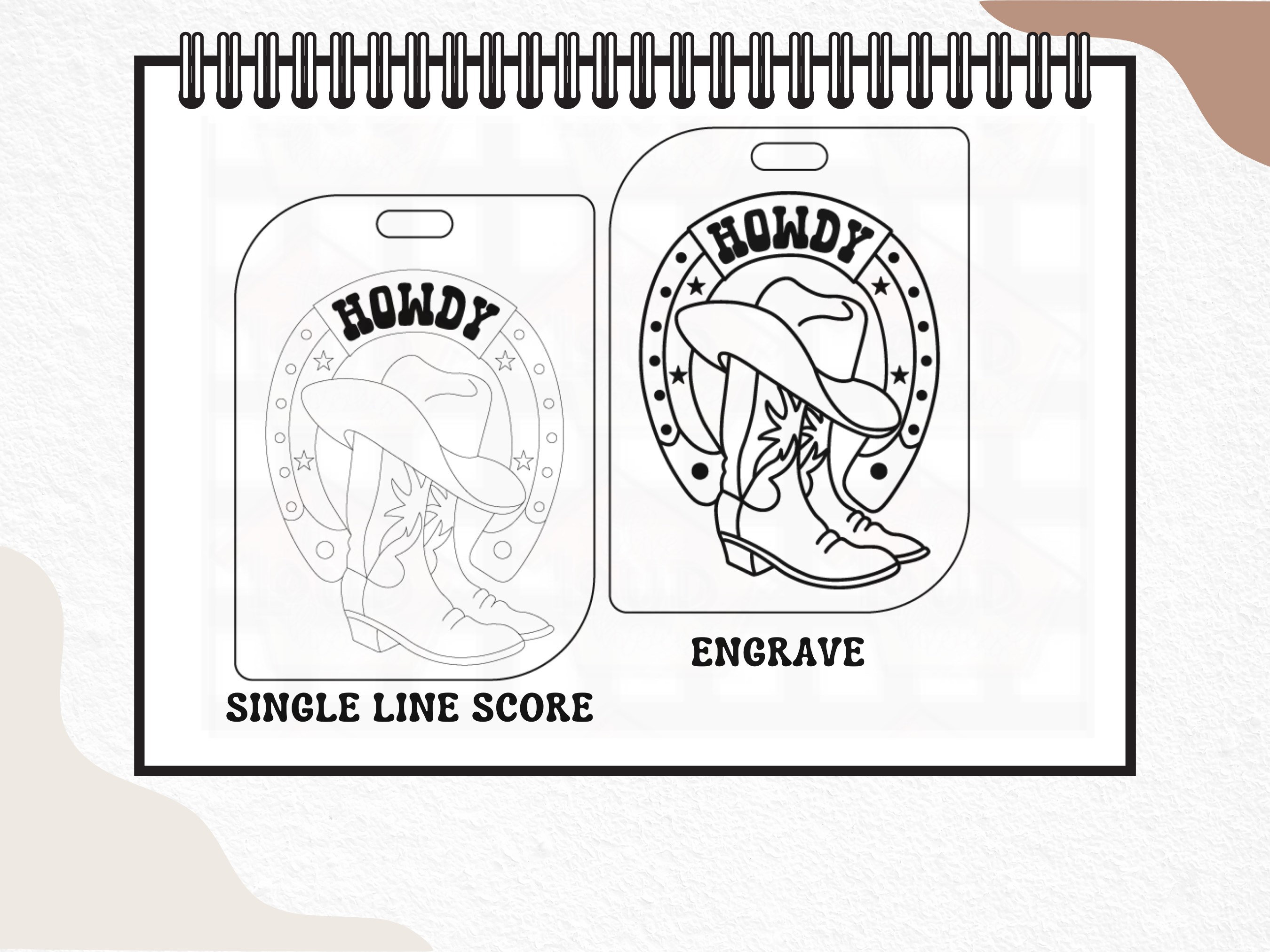 Horse Shoe Western SVG || Single Line Art || Glowforge File || Laser ...