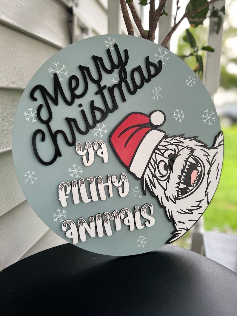 Yeti Door Hanger || Christmas Yeti || Yeti SVG || Holiday SVG || Porch ...