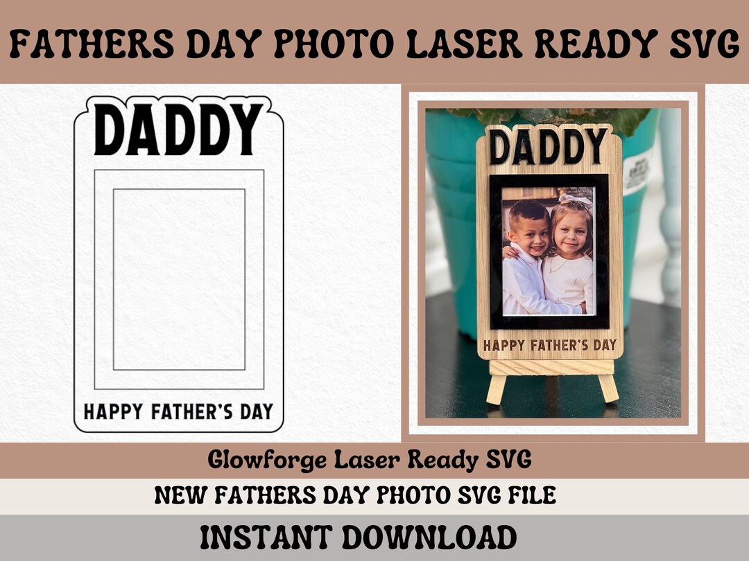 Daddy Picture Frame || Daddy Photo Magnet SVG || Laser Ready File ...