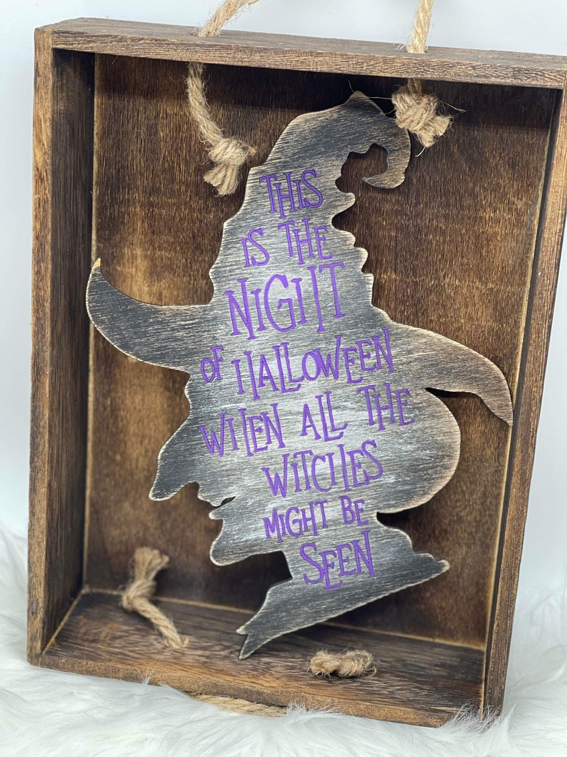 Witch Head Silhouette Witch SVG Halloween Sign Decor - Etsy