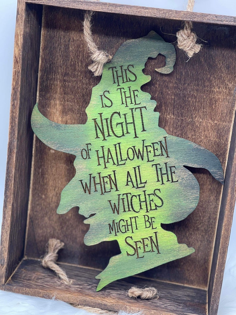 Witch Head Silhouette Witch SVG Halloween Sign Decor - Etsy