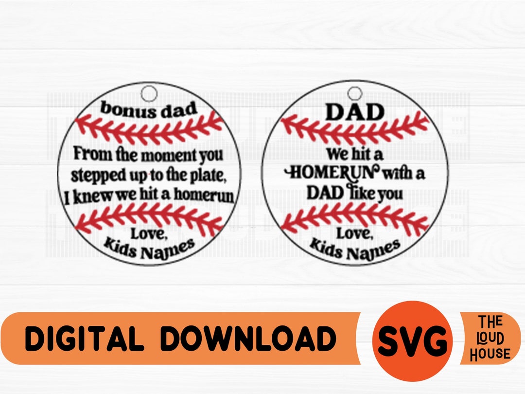 Fathers Day SVG || Fathers Day Gift || Bonus Dad SVG || Baseball Dad ...