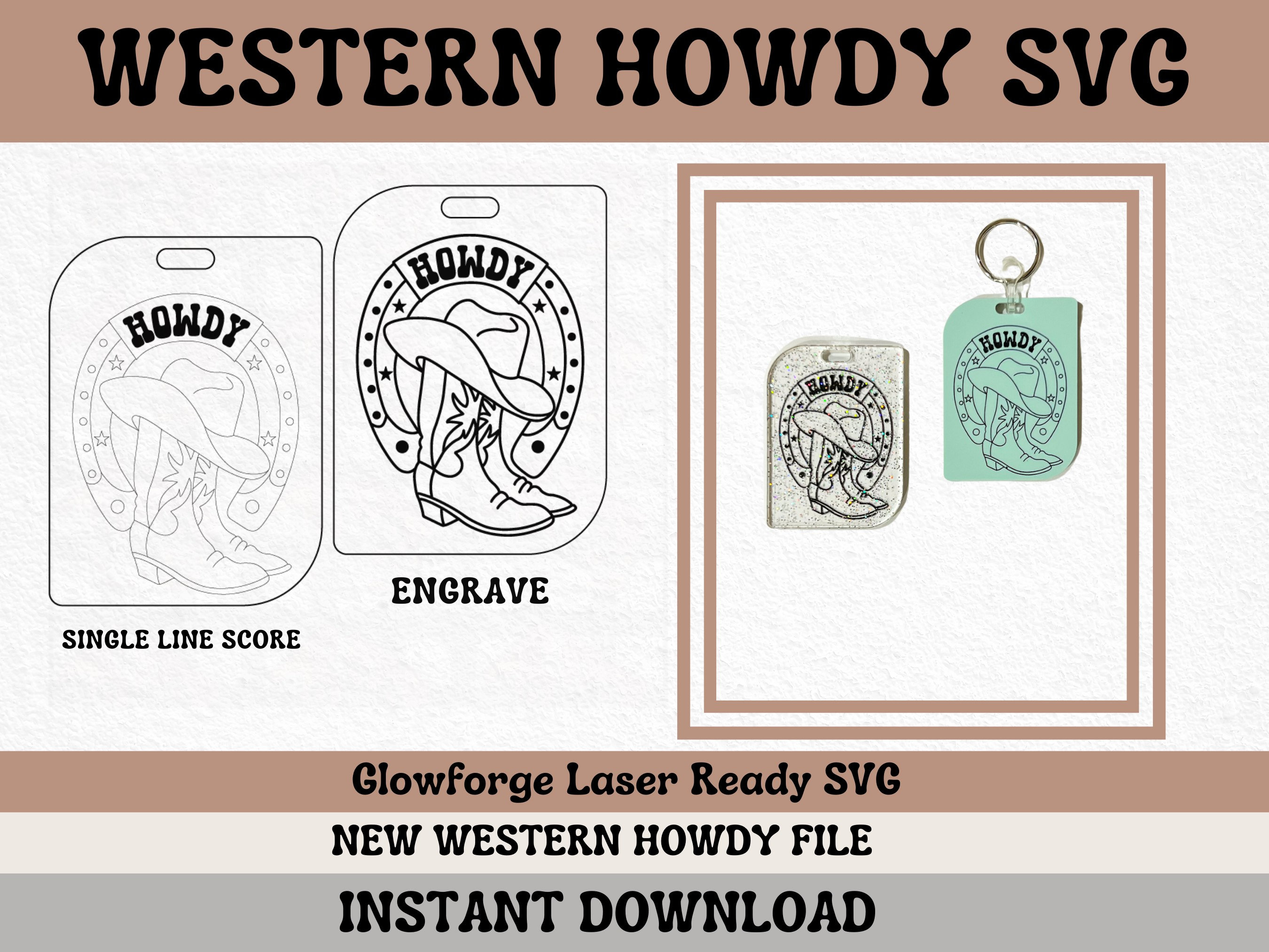 Horse Shoe Western SVG || Single Line Art || Glowforge File || Laser ...