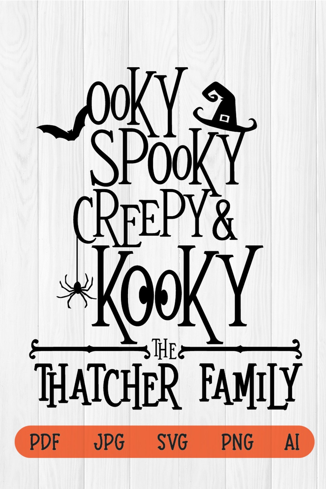 Ooky Spooky Creepy Kooky Halloween Decor SVG - Etsy