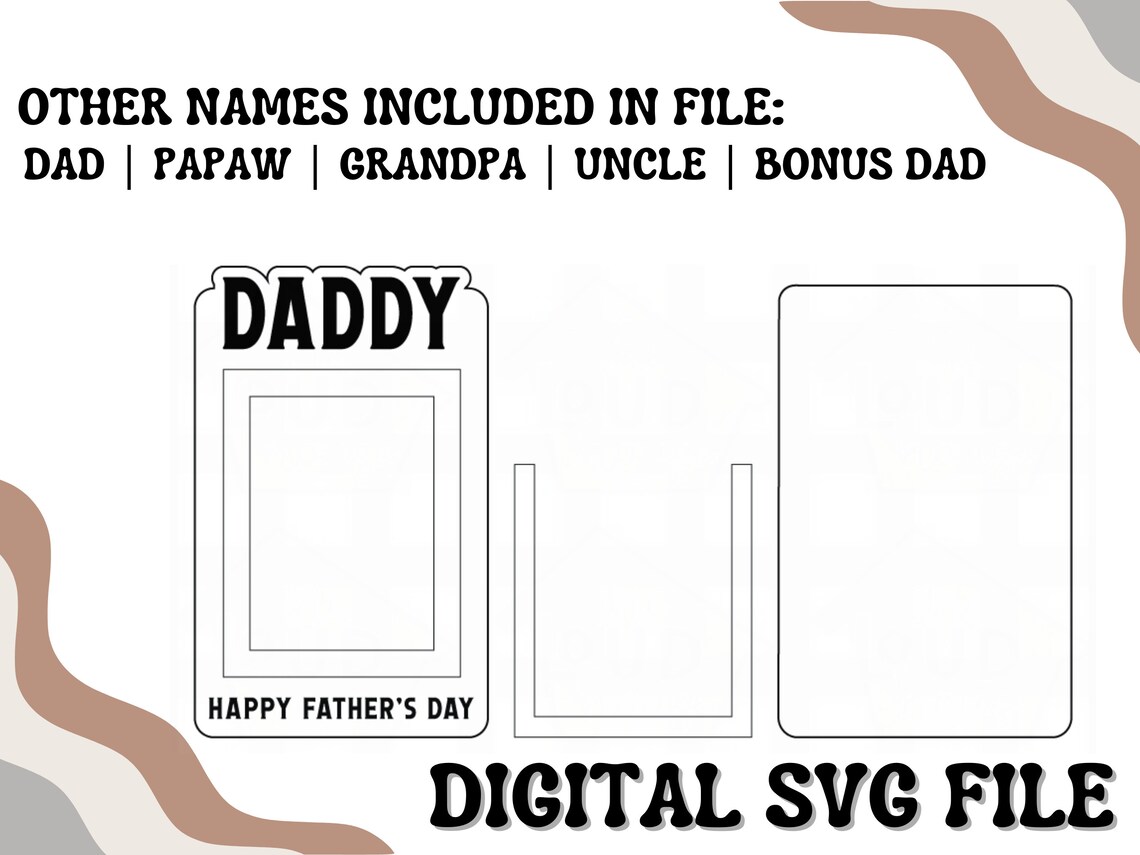 Daddy Picture Frame || Daddy Photo Magnet SVG || Laser Ready File ...