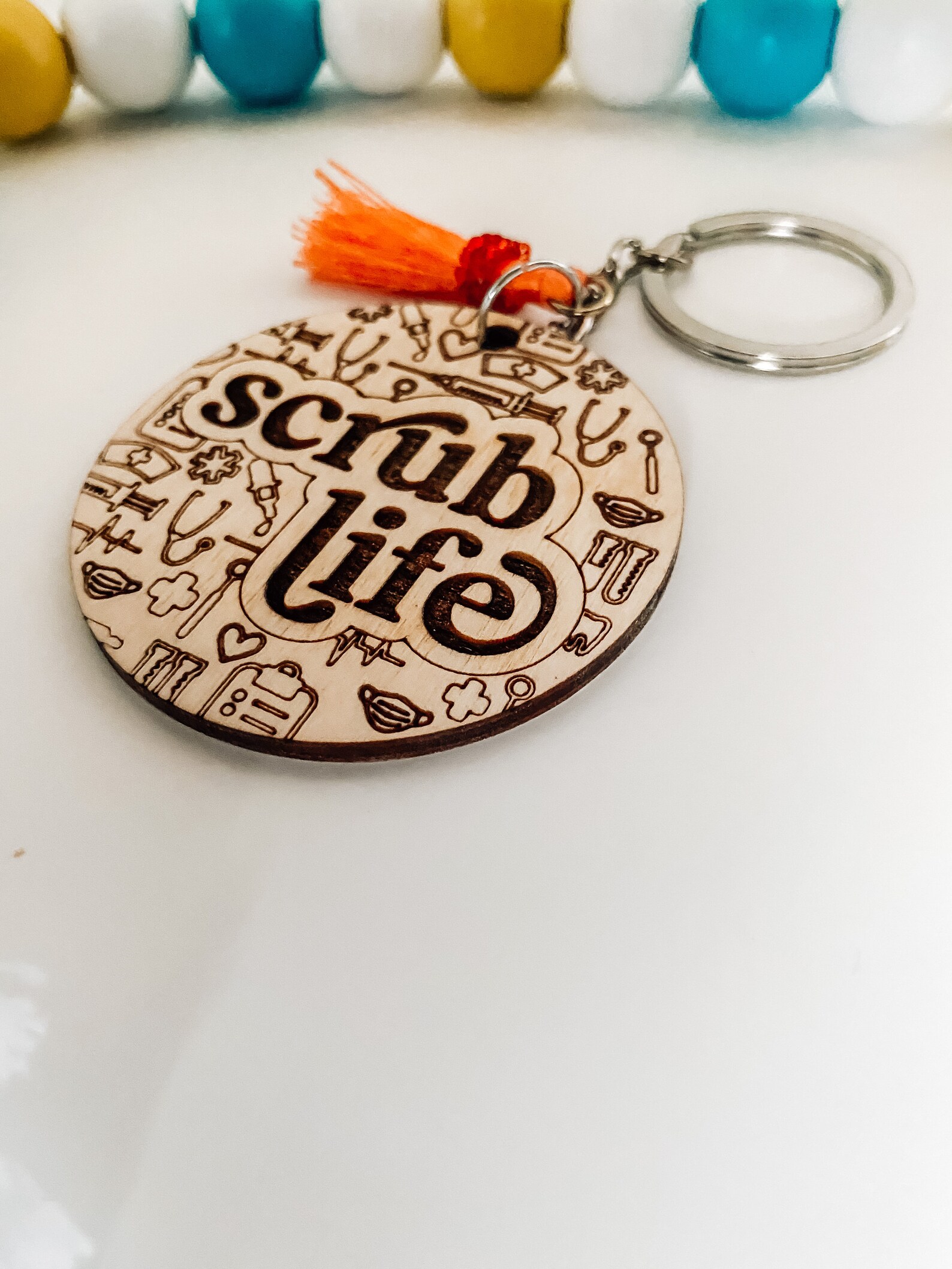 Scrub Life Keychain SVG - Etsy
