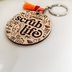 Scrub Life Keychain SVG - Etsy