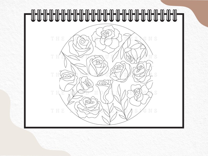 Rose Floral Line Art Single Line Scoring File Floral - Etsy