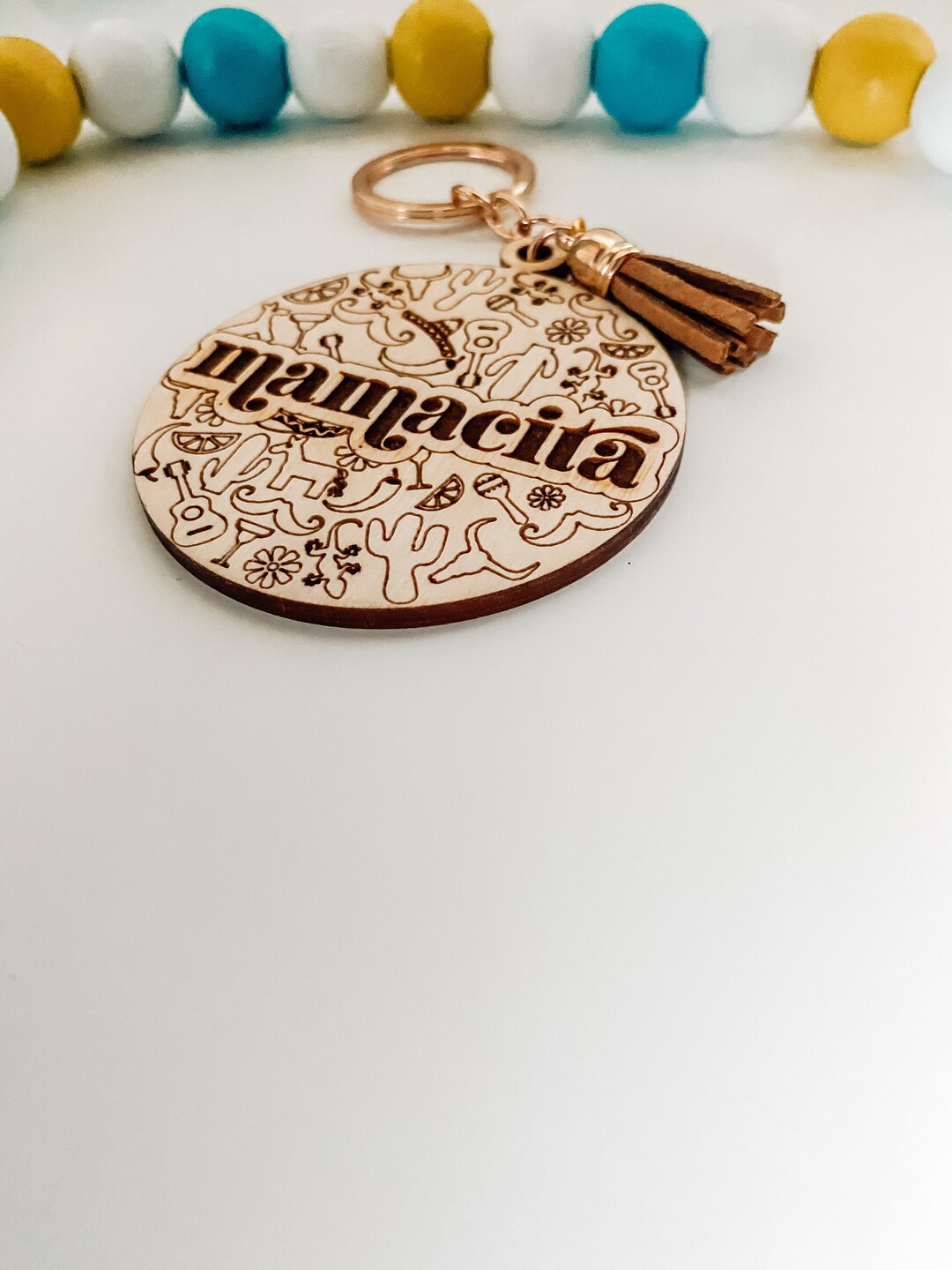 Mamacita Pattern Wood Keychain - Etsy