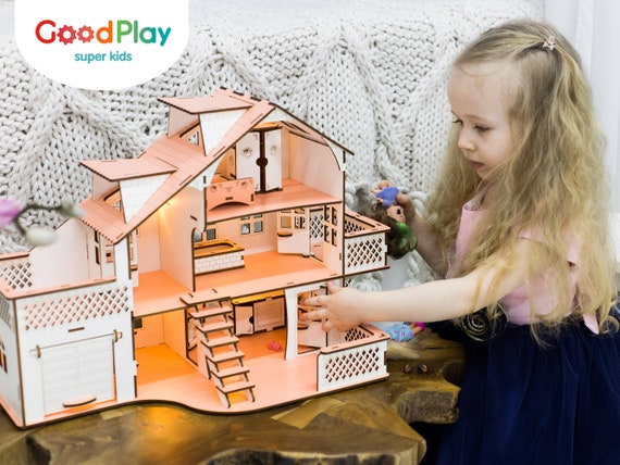 Dollhouse Kit Dollhouse with furniture Dollhouse kit Mini dollhouse ...