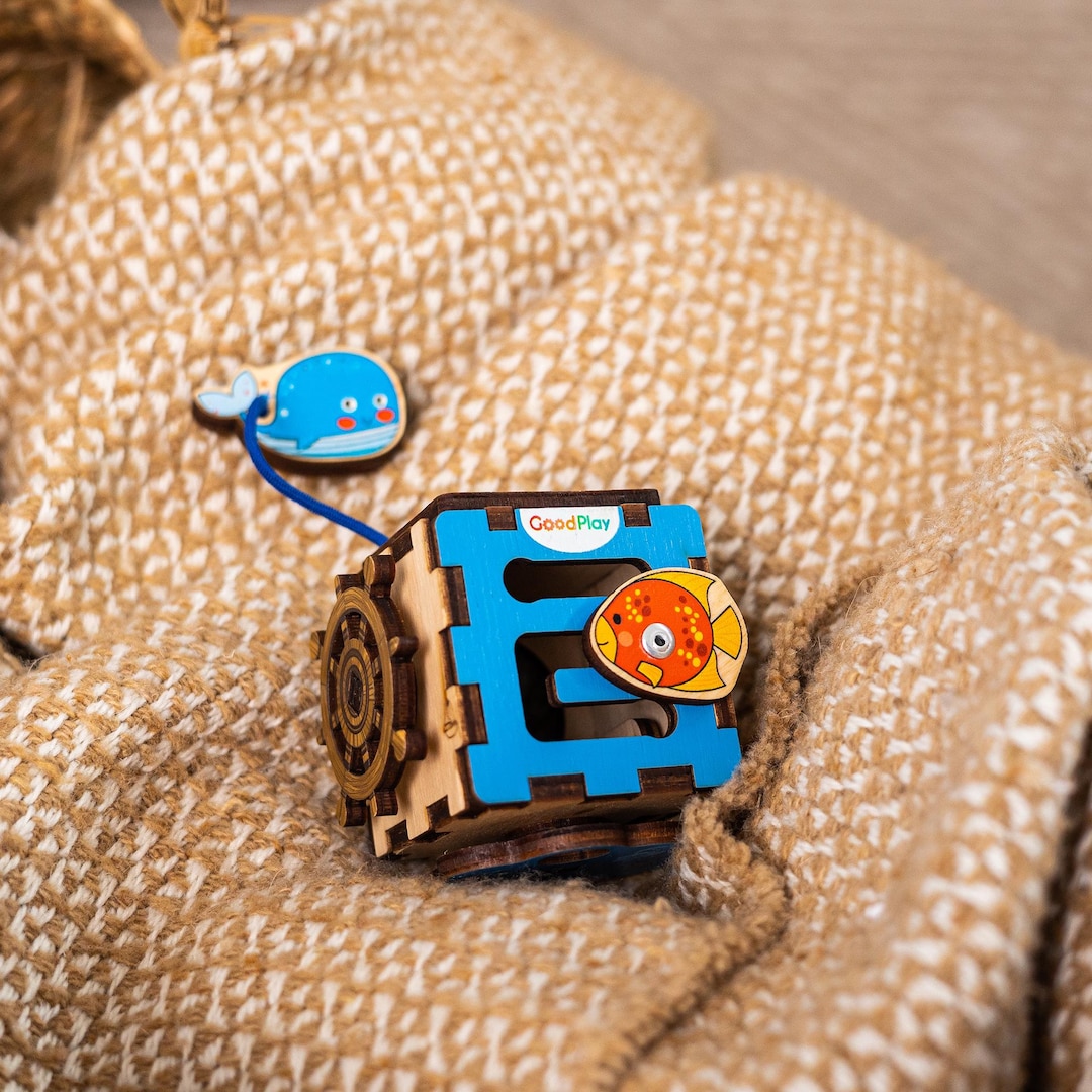 Ocean Theme Busy Box, Sea Life Busy Cube, Six Activity Sides, Fine ...