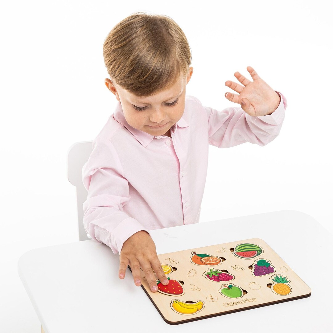 Fruits Learning Wooden Puzzle - Montessori Educational Toys ...