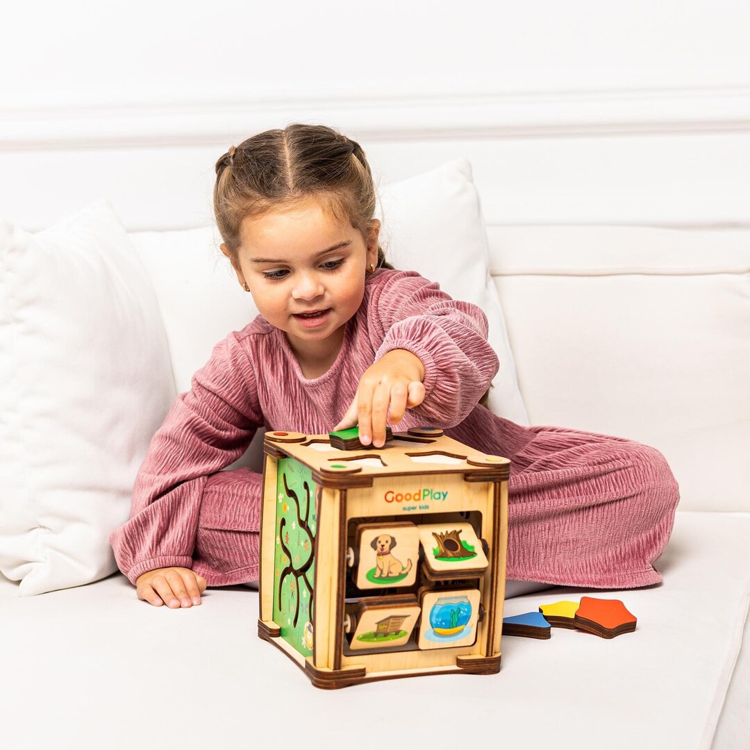 Busy Board Cube - Montessori Toy for Active Toddlers - Birthday ...