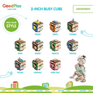 Wooden Busy Cube With Animals - Woodland Animals - Montessori Fidget ...