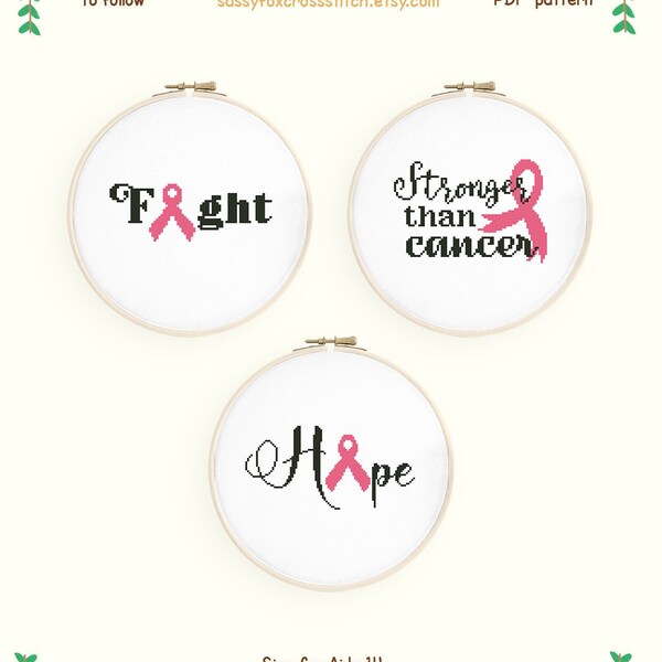 Breast Cancer Cross Stitch Pattern - Etsy