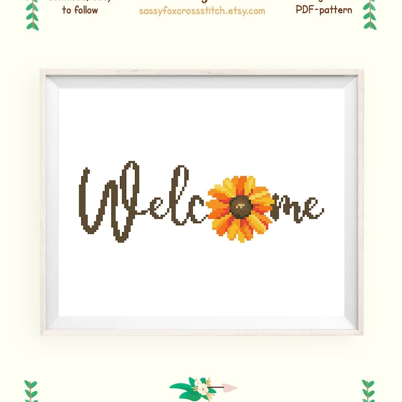 Welcome Cross Stitch Pattern - Etsy