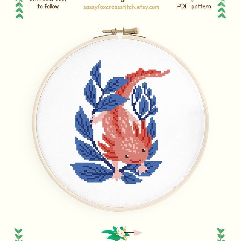 Axolotl Cross Stitch - Etsy