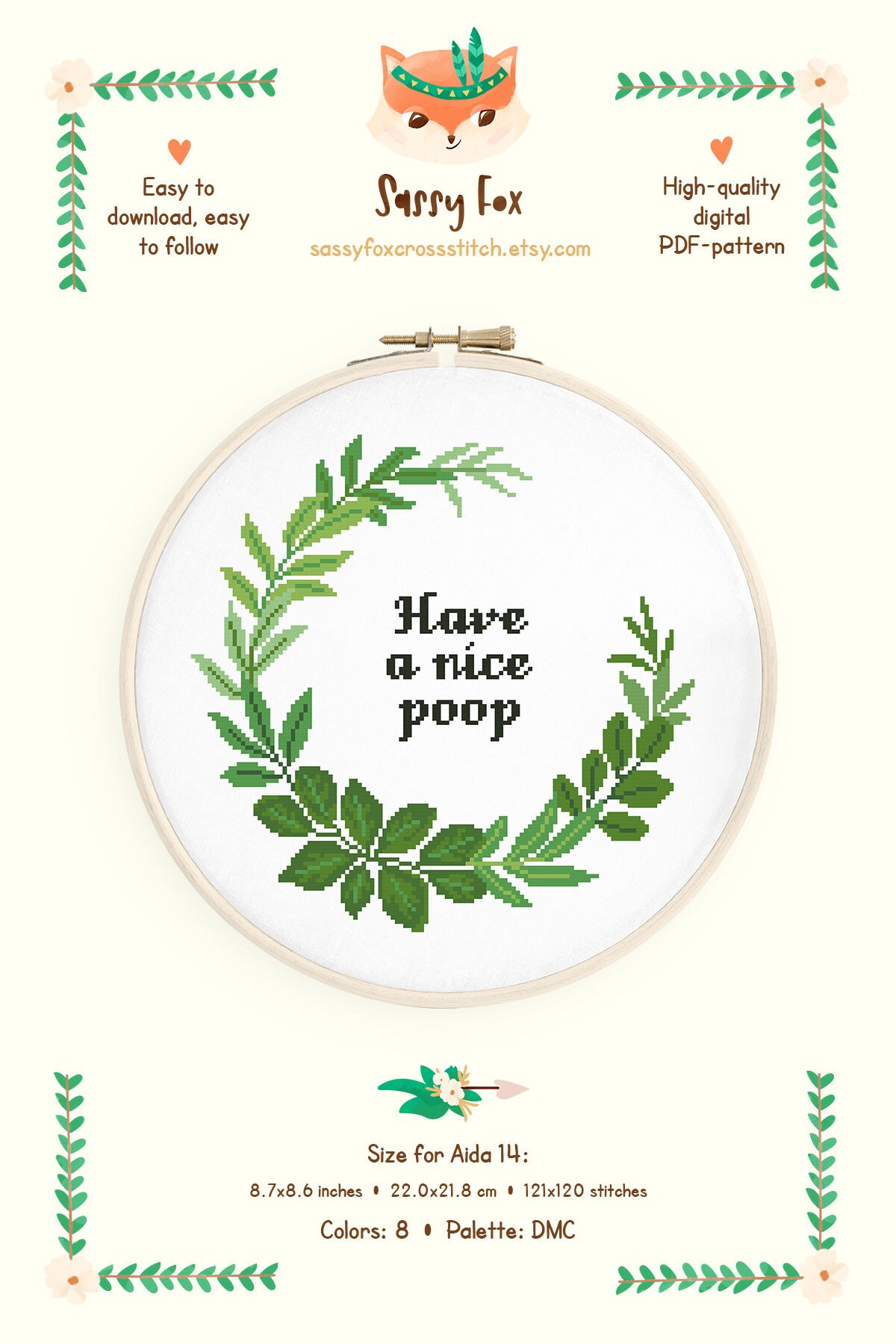 Have a Nice Poop Cross Stitch Pattern. Funny Bathroom Quote in - Etsy