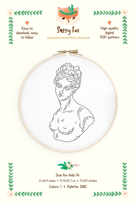 Greek Woman Bust Cross Stitch Pattern. Antique Greek - Etsy