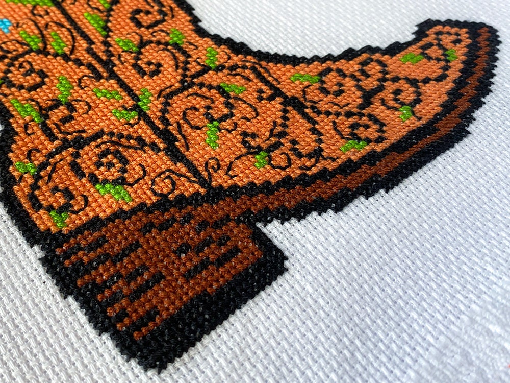 Cowboy Boot Cross Stitch Pattern. Farmhouse Chart. Instant | Etsy