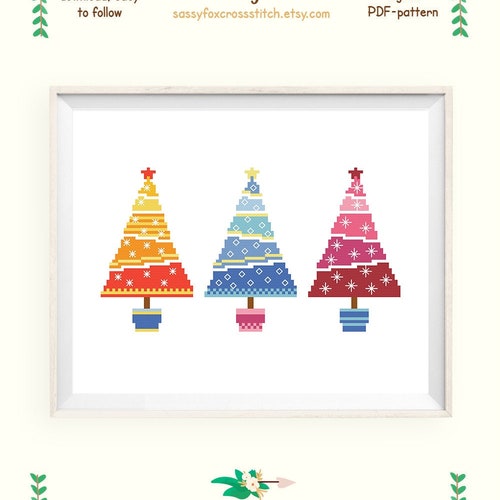 Mini Christmas Tree Cross Stitch Pattern Instant Download - Etsy
