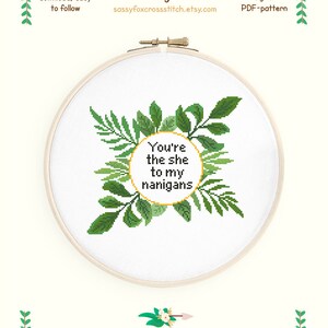 Best Friend Cross Stitch Pattern. You're the She to My - Etsy