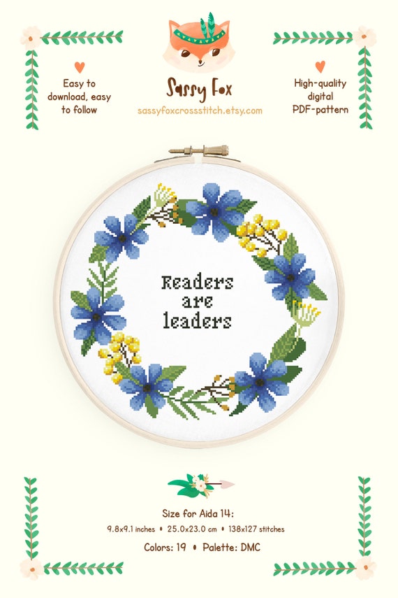 Reading Cross Stitch Pattern Readers Are Leaders | Etsy
