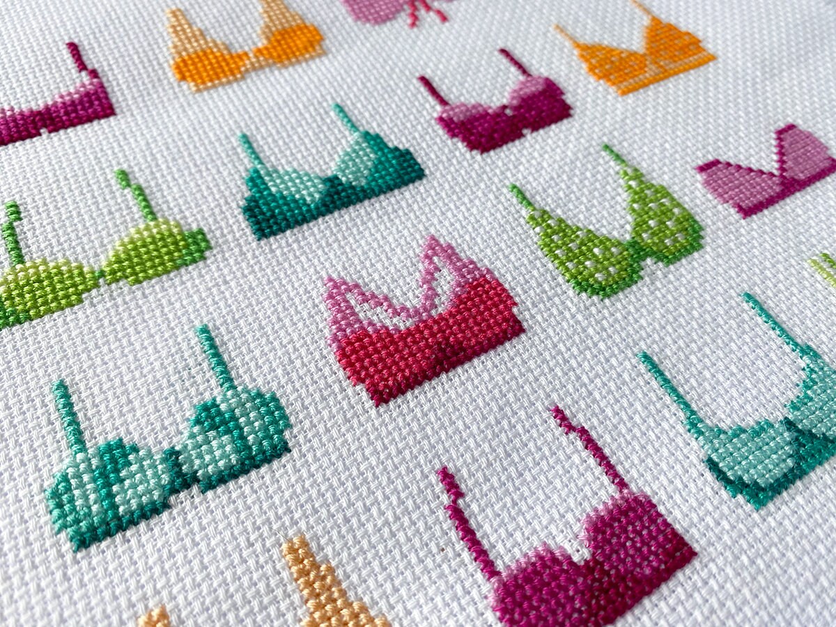 Bra Cross Stitch Pattern. Set of Tiny Bras Chart. Women's Lingerie ...