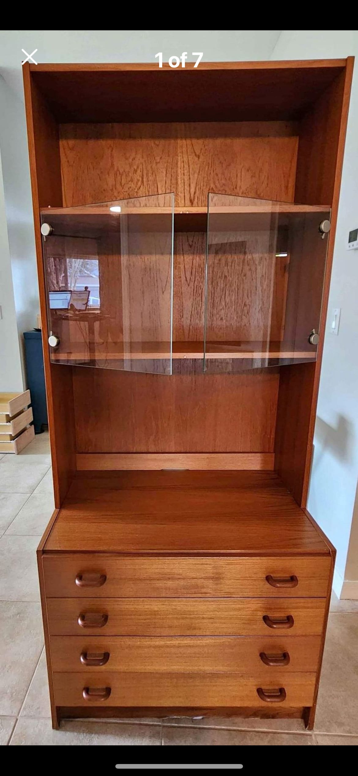Domino Mobler Teak Bookcase With Glass Doors Made in Denmark/ Bookcase ...