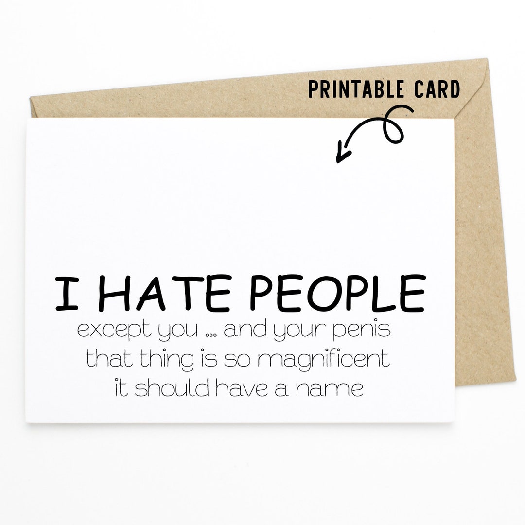 Funny Man Card I Hate People Printable Download Card - Etsy
