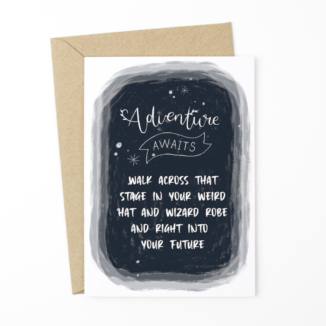Graduation Card - Adventure Awaits - Etsy