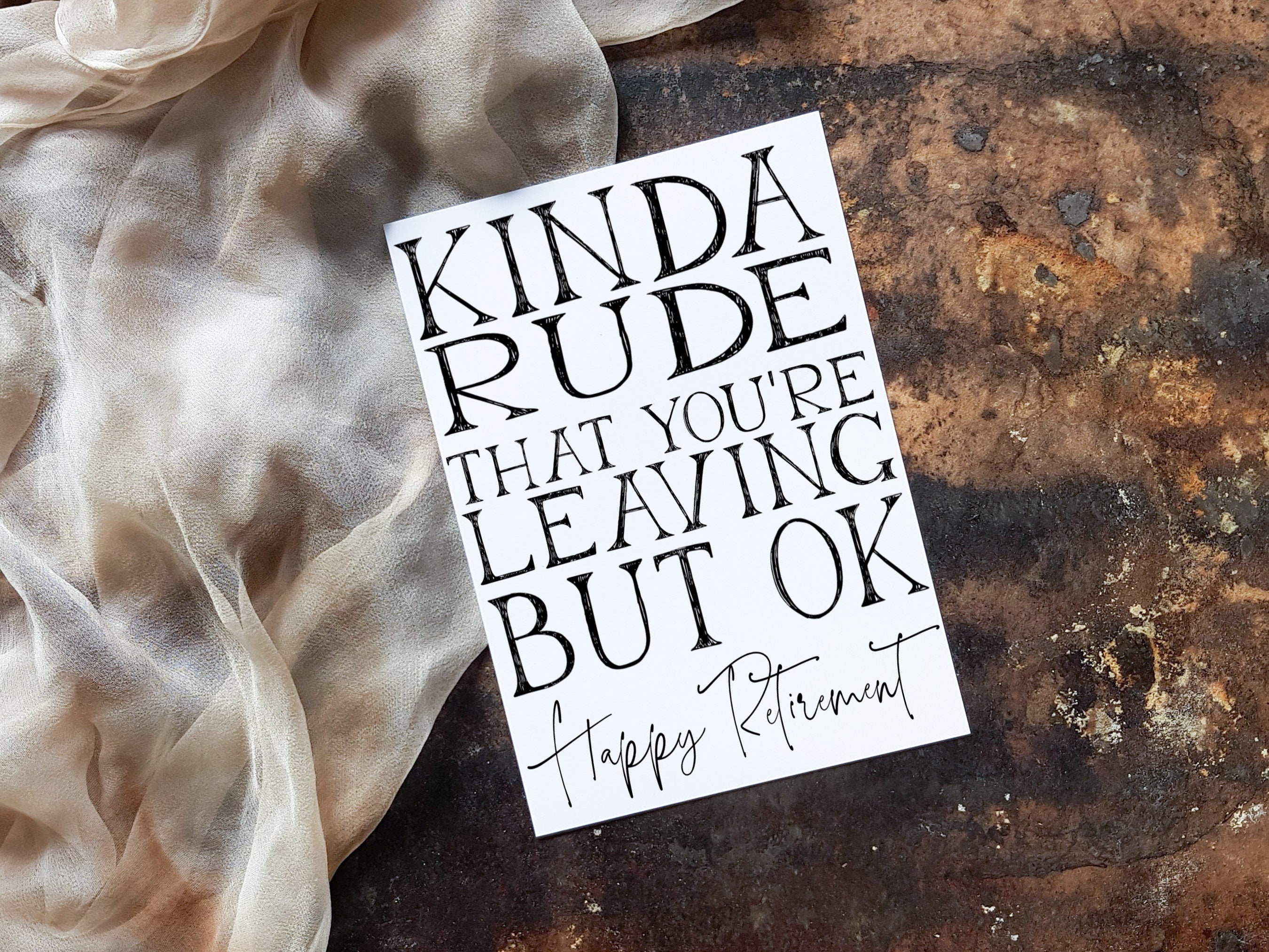 Funny Retirement Card Kinda Rude That You're Leaving - Etsy