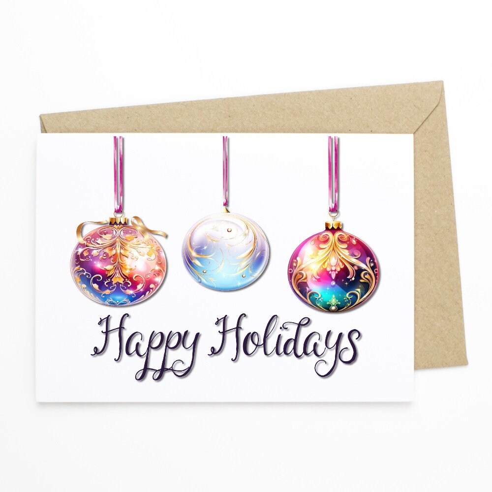 Christmas Card Happy Holidays Printable Download Card 2 - Etsy