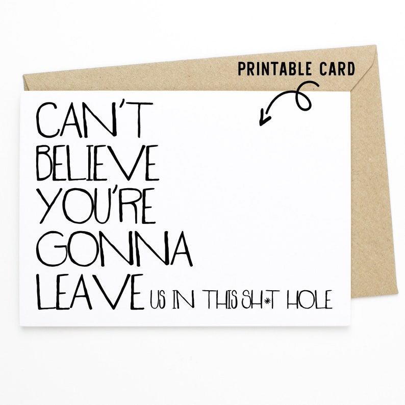 Funny Retirement New Job Card Cant Believe Youre Gonna Leave | Etsy