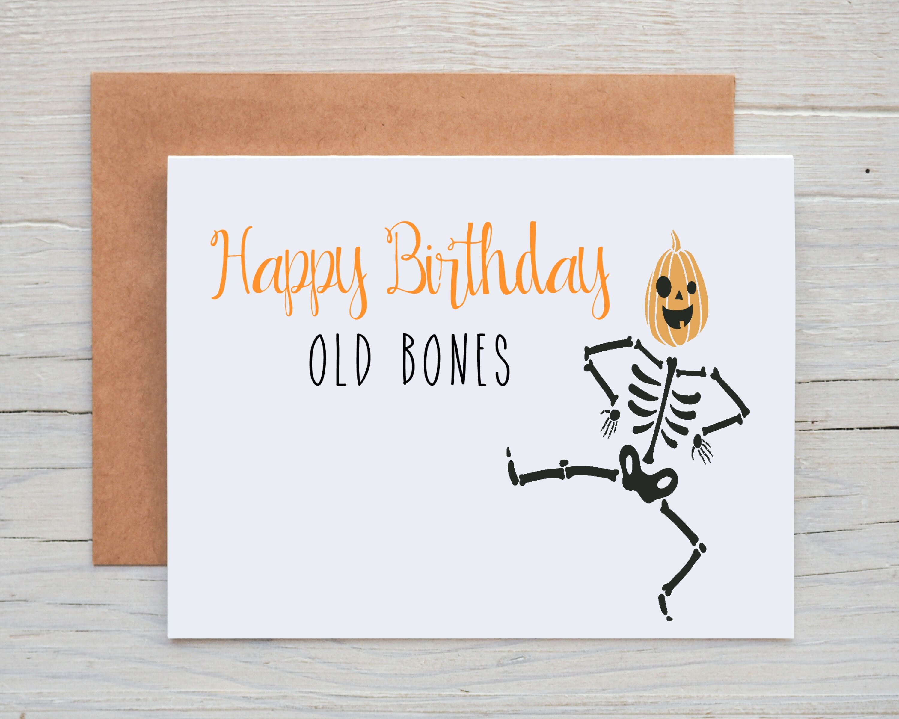 Funny Birthday Card Happy Birthday Old Bones Printable - Etsy