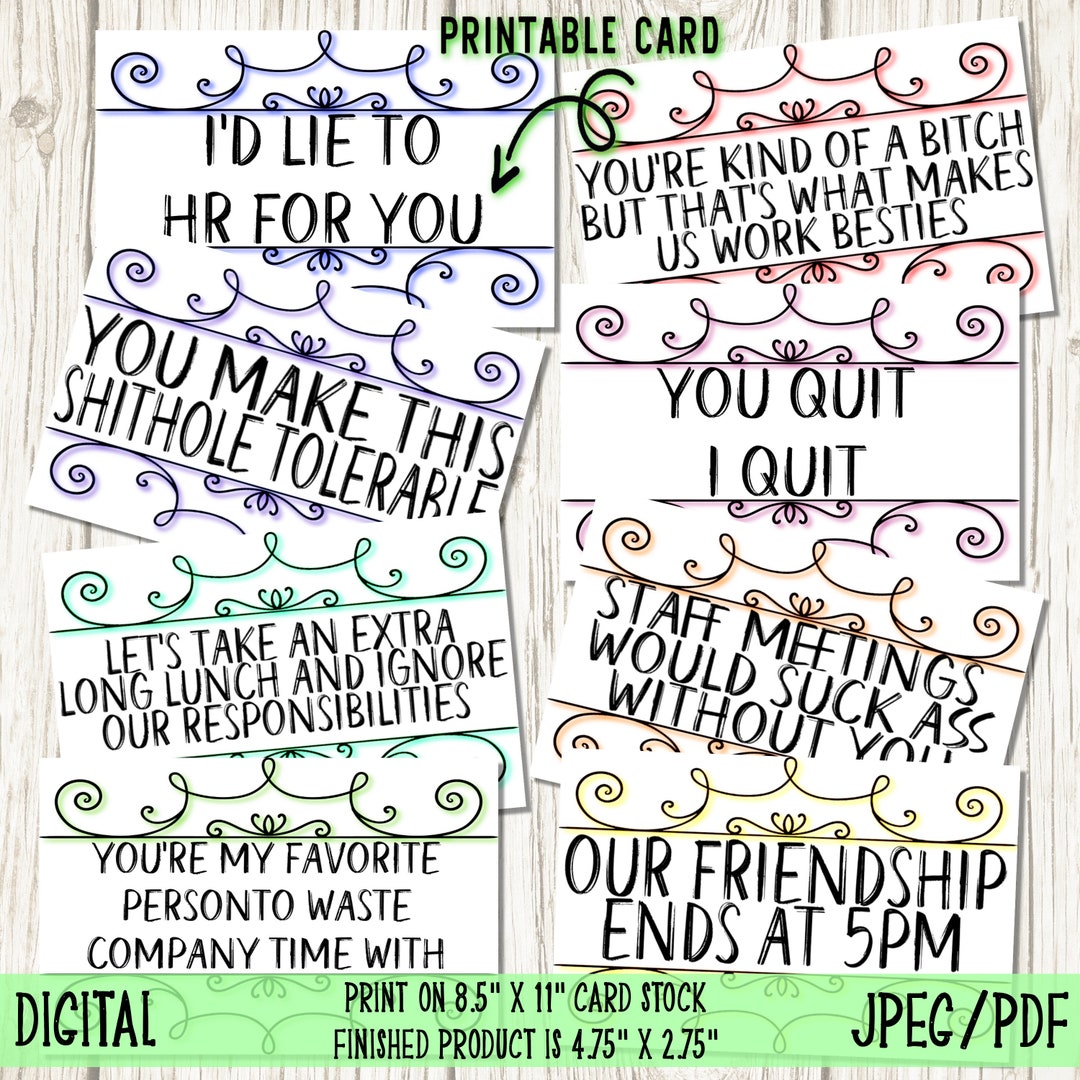 Funny Work Valentines Card - Inappropriate Coworkers - Printable ...