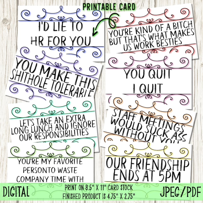 Funny Coworker Cards - Etsy