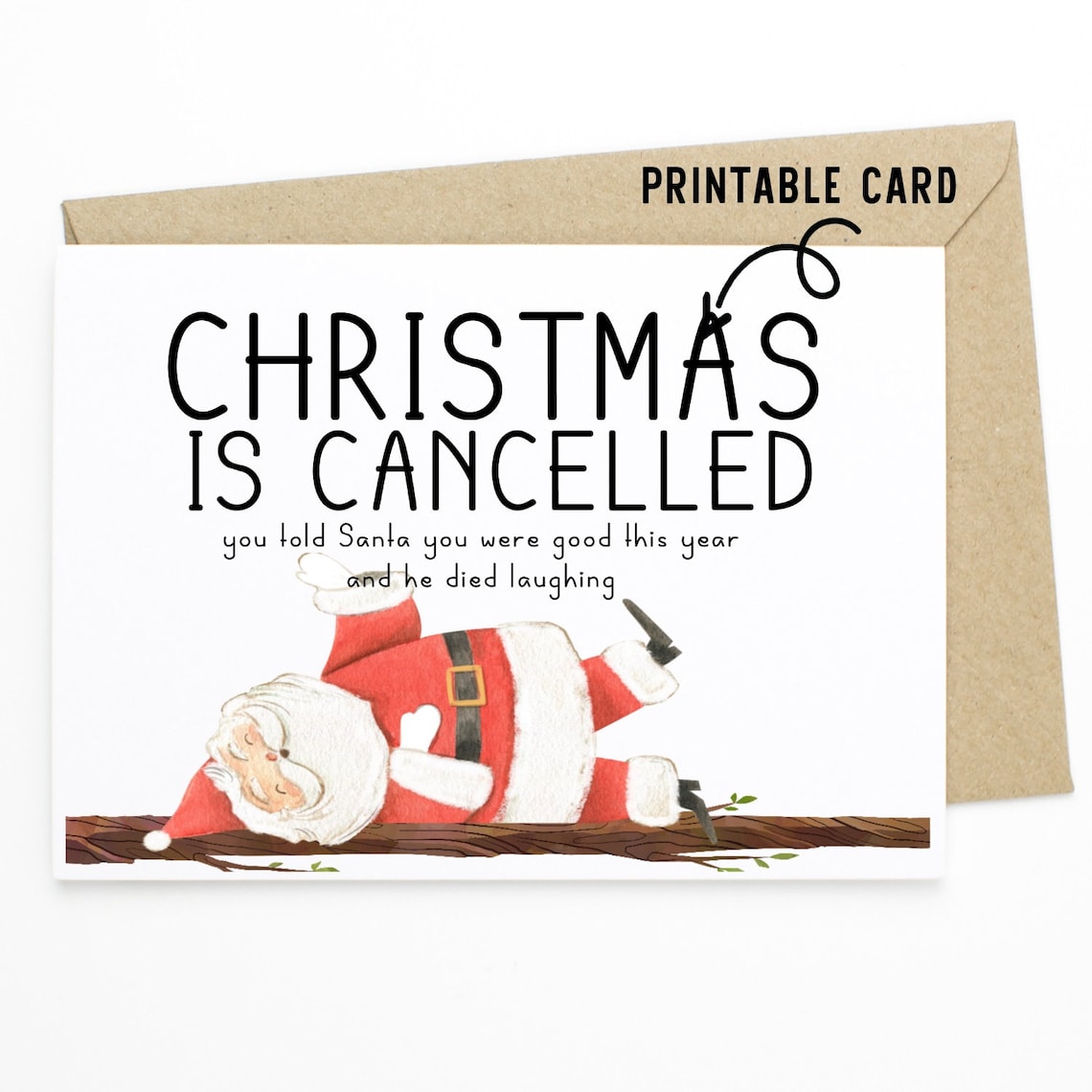 Funny Christmas Card - Christmas is Cancelled - Printable Download Card ...