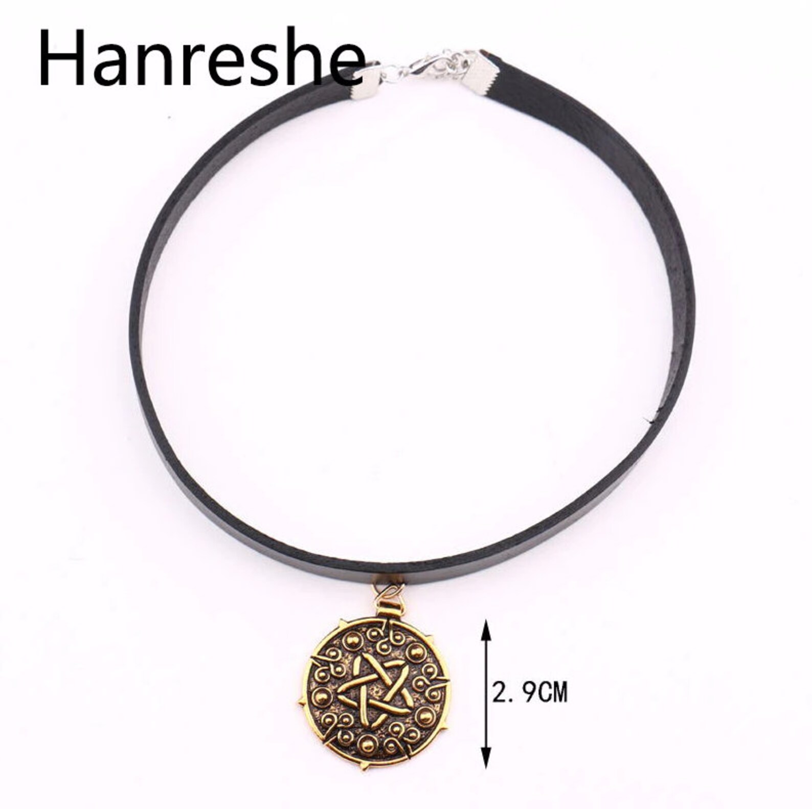 Yennefer Medallion HANRESHE Witcher 3 Medallion Leather Choker Necklace ...