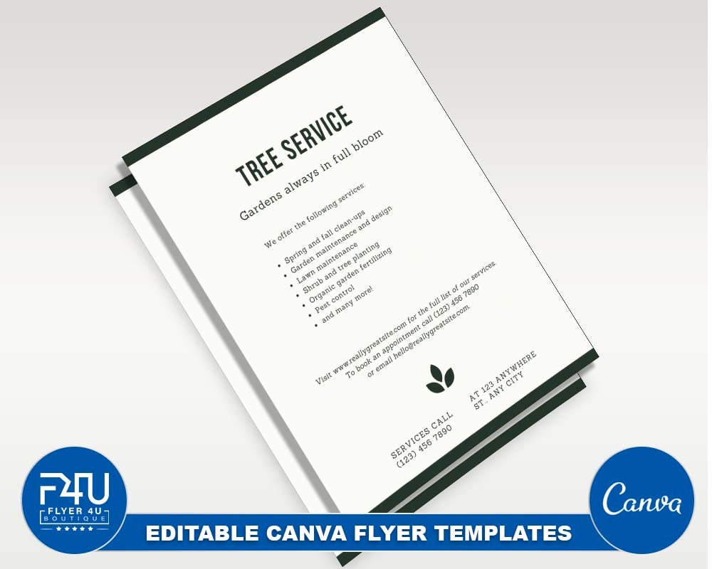 Tree Service Flyer DIY Canva Tree Service Flyer Template - Etsy