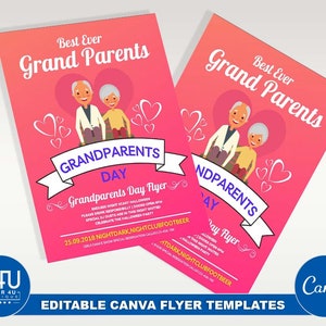 Grandparents Day Flyer DIY Canva Grandparents Day Flyer | Etsy