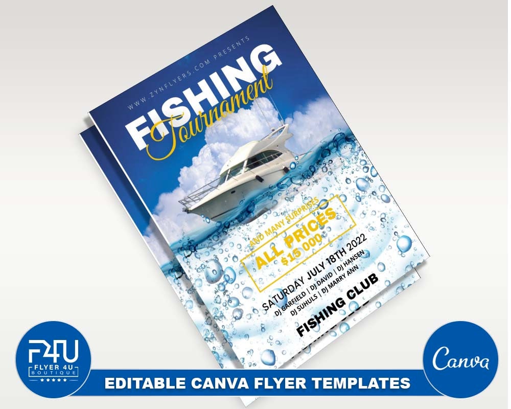 Sport Fishing Charter Boat Flyer, DIY Canva Sport Fishing Charter Boat ...
