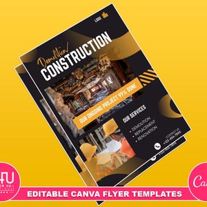 Demolition Wrecking Contractor Flyer,diy Canva Demolition Wrecking ...