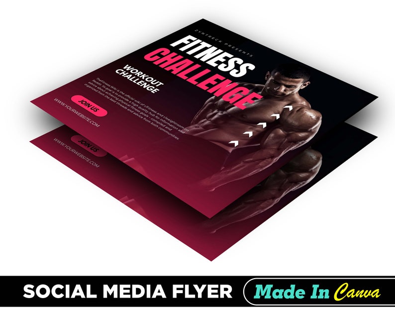 Fitness Challenge Flyer DIY Canva Fitness Challenge Flyer - Etsy