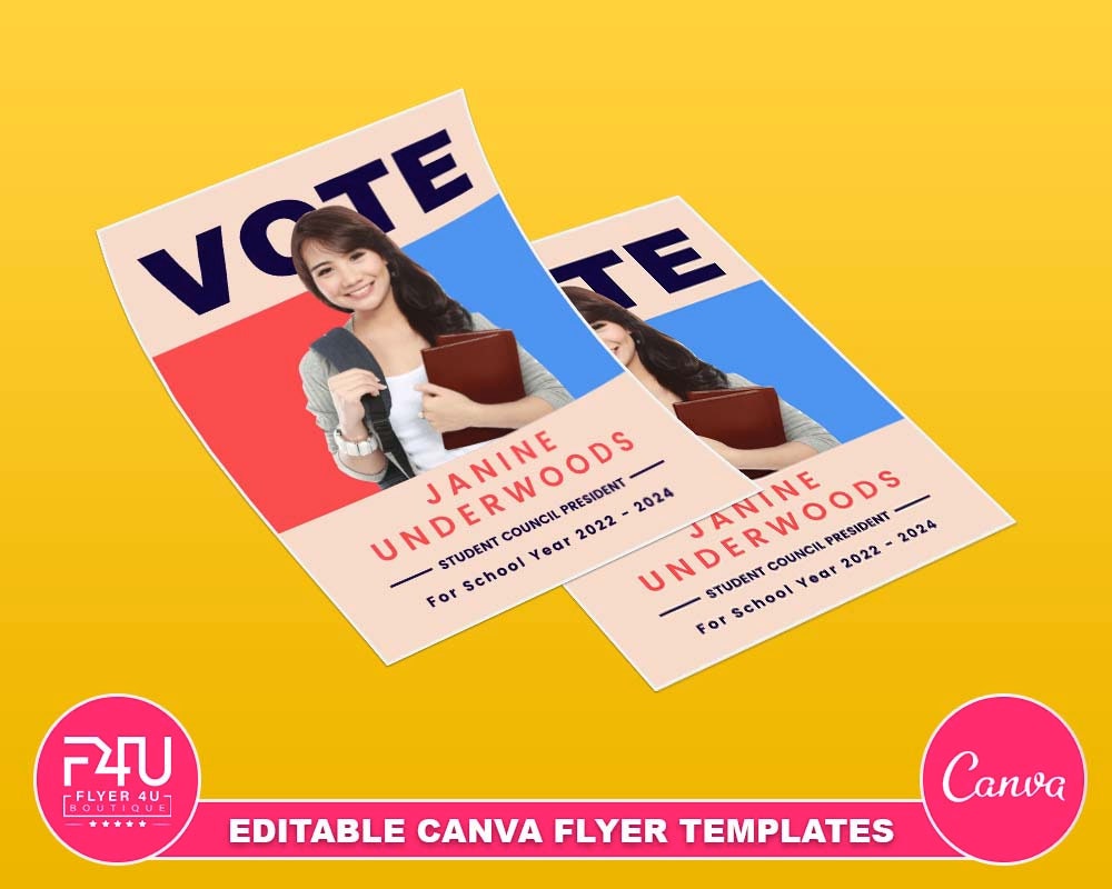 University Election Campaign Flyer DIY Canva University - Etsy