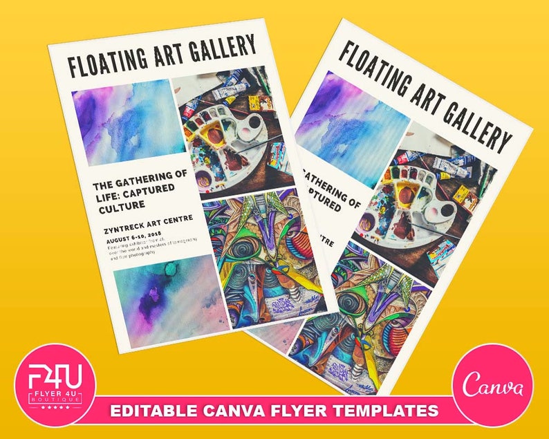 Floating Art Gallery Flyer DIY Canva Floating Art Gallery - Etsy
